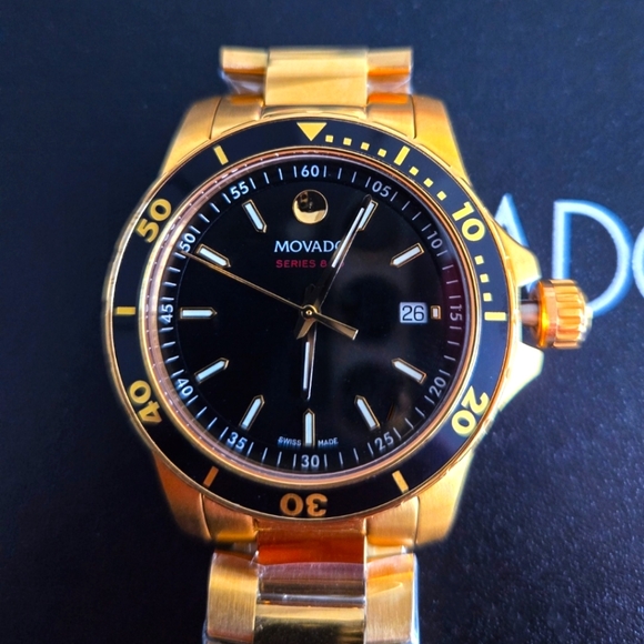 Movado | Accessories | Mens Watch Yellow Black Dial Movado Series 80 ...